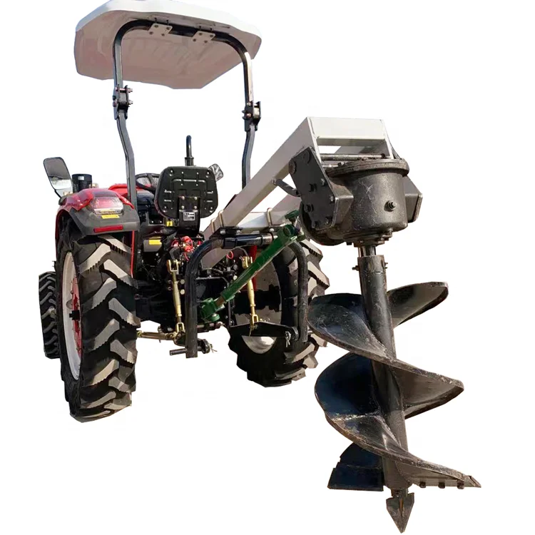 Tree planting digger Tractor with spring tree digging machine Pole ...