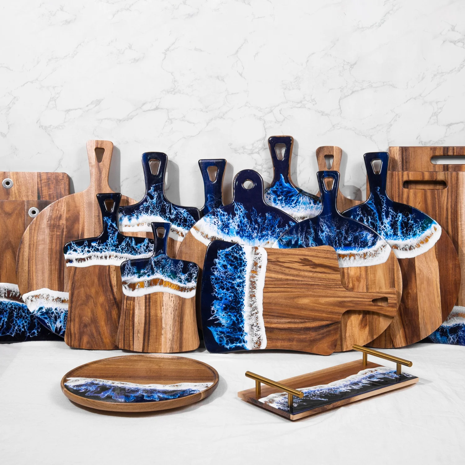 Custom Acacia Wood Epoxy Resin Cutting Board - Ocean River Resin