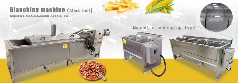 Steam Heating Type Chain Type Split Peanut Potatoes Blanching Bean Mushroom Blancher Machine for ...