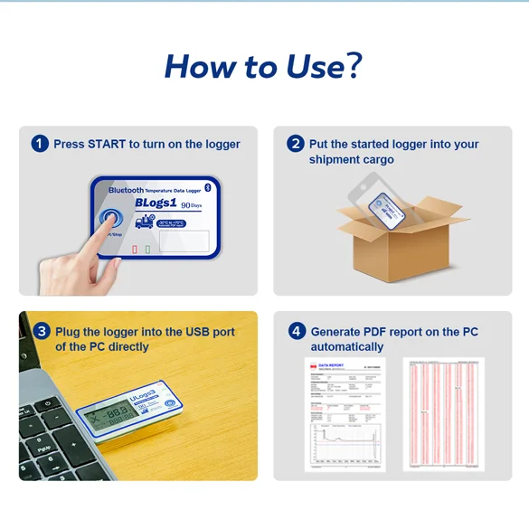 HACCP Temperature Control Chart Multi-function Wireless Single-use Blue ...