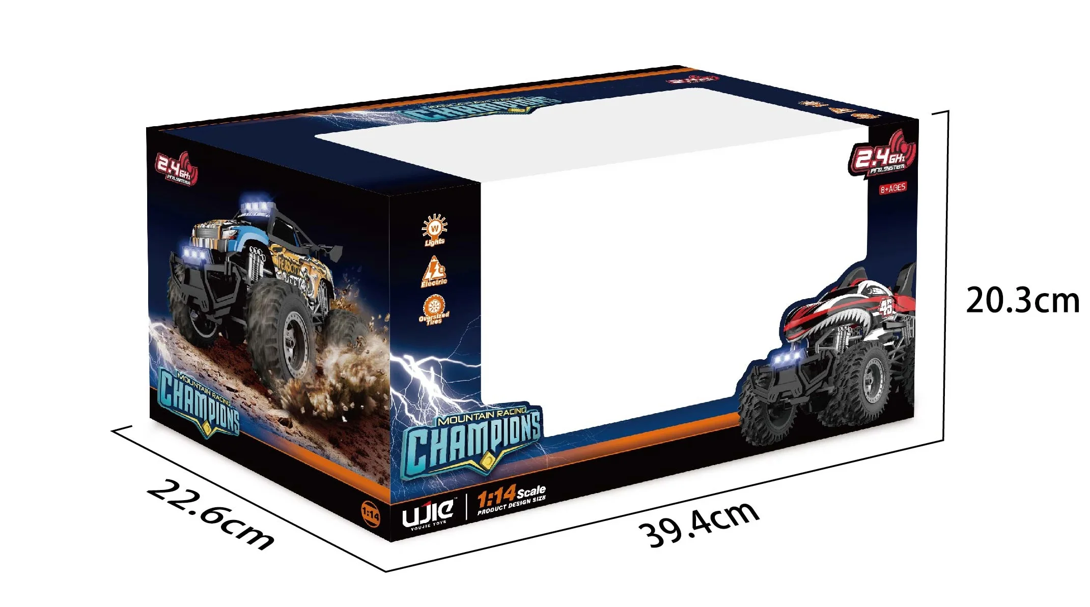 1/14 Scale Model 2.4g 4ch Big Wheels Mountain Racing Champion Remote ...