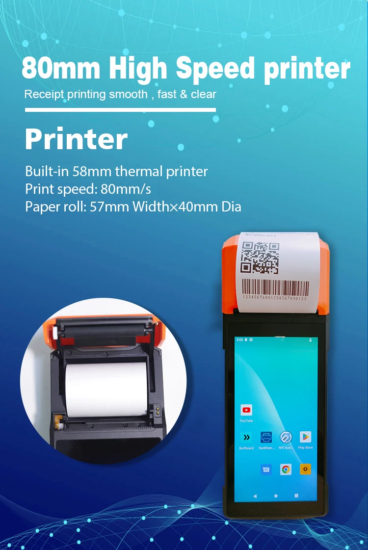 Senraise Android 13 14 5.5 Inch 8-Core POS Printer Mini Pos Machine for ...