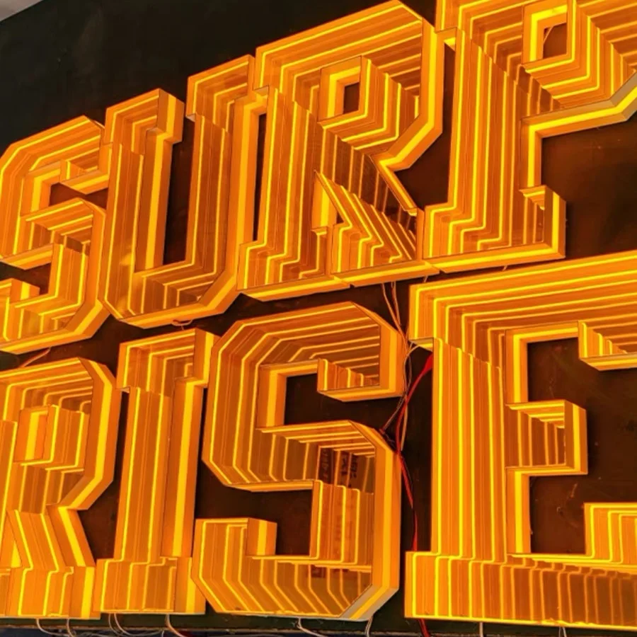 Custom Infinite Light Abyss Mirror Abyss Mirror Sheet Luminous Letters ...