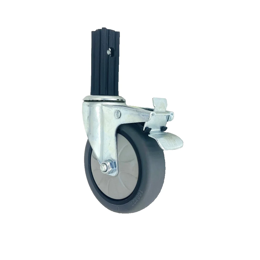 U-Shaped Side Mount Casters with Brake TPR Rubber Mute Solid Wheel for ...