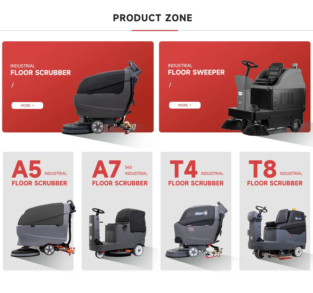 S1250 Intelligent Electric Commercial Floor Sweeper 4-Wheel Ride-On for ...