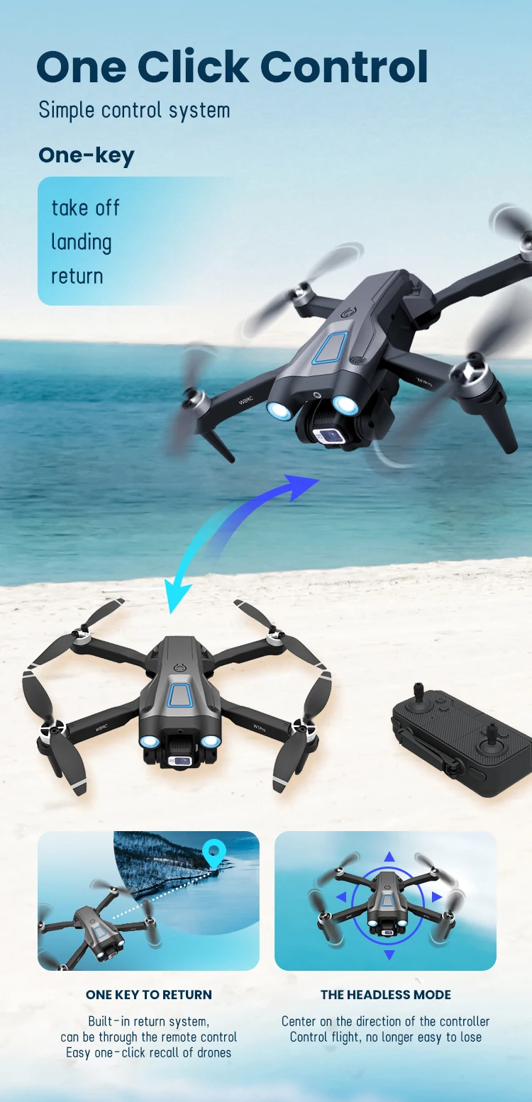 W1 Pro Smart Drone - 15mins Flight Time & Obstacle Avoidance