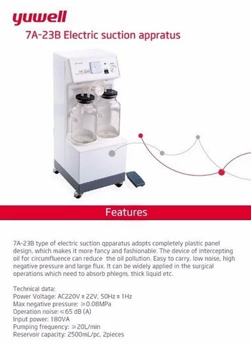 Yuwell 7A-23B Infant Children Medical Device - 2500ml Suction Machine