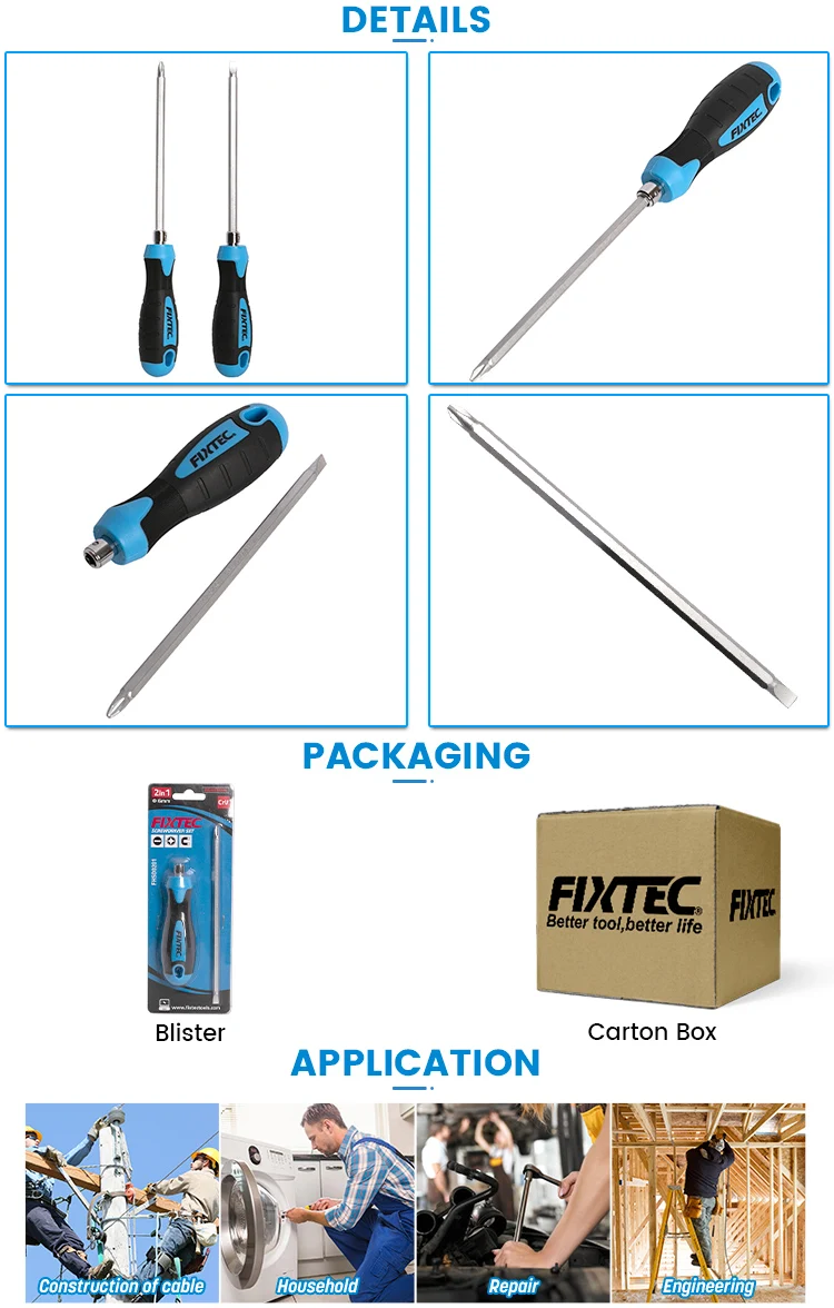 Fixtec Portable 2 In 1 Screwdriver Set Slotted Phillips Precision Screw ...