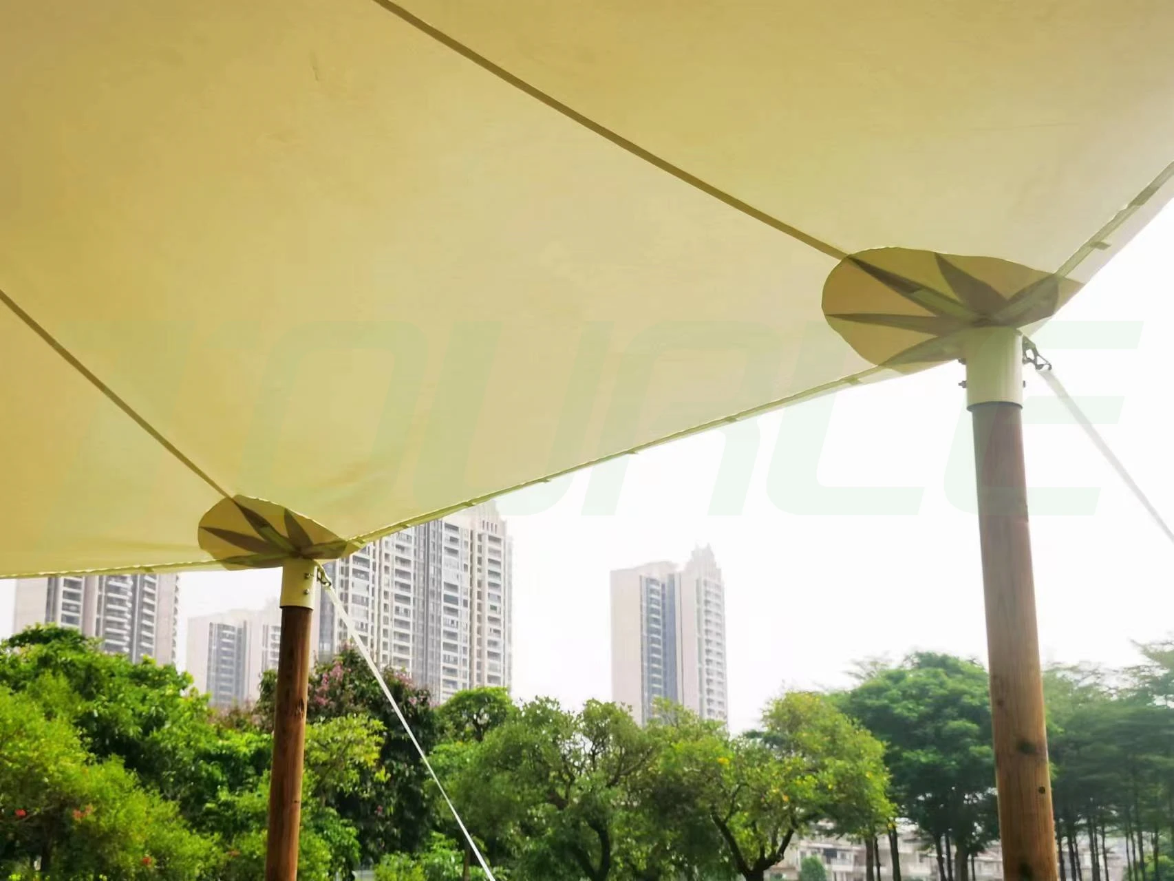 Pole Tent Open Side Wedding Marquee - Medium Sailcloth Party Tent with ...