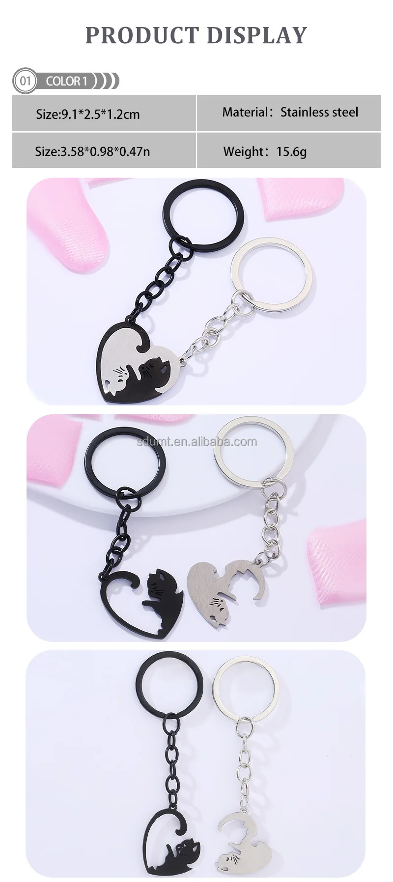 New Love Couple Pendant Car Bag Keychain Gifts Embrace Splicing Key ...