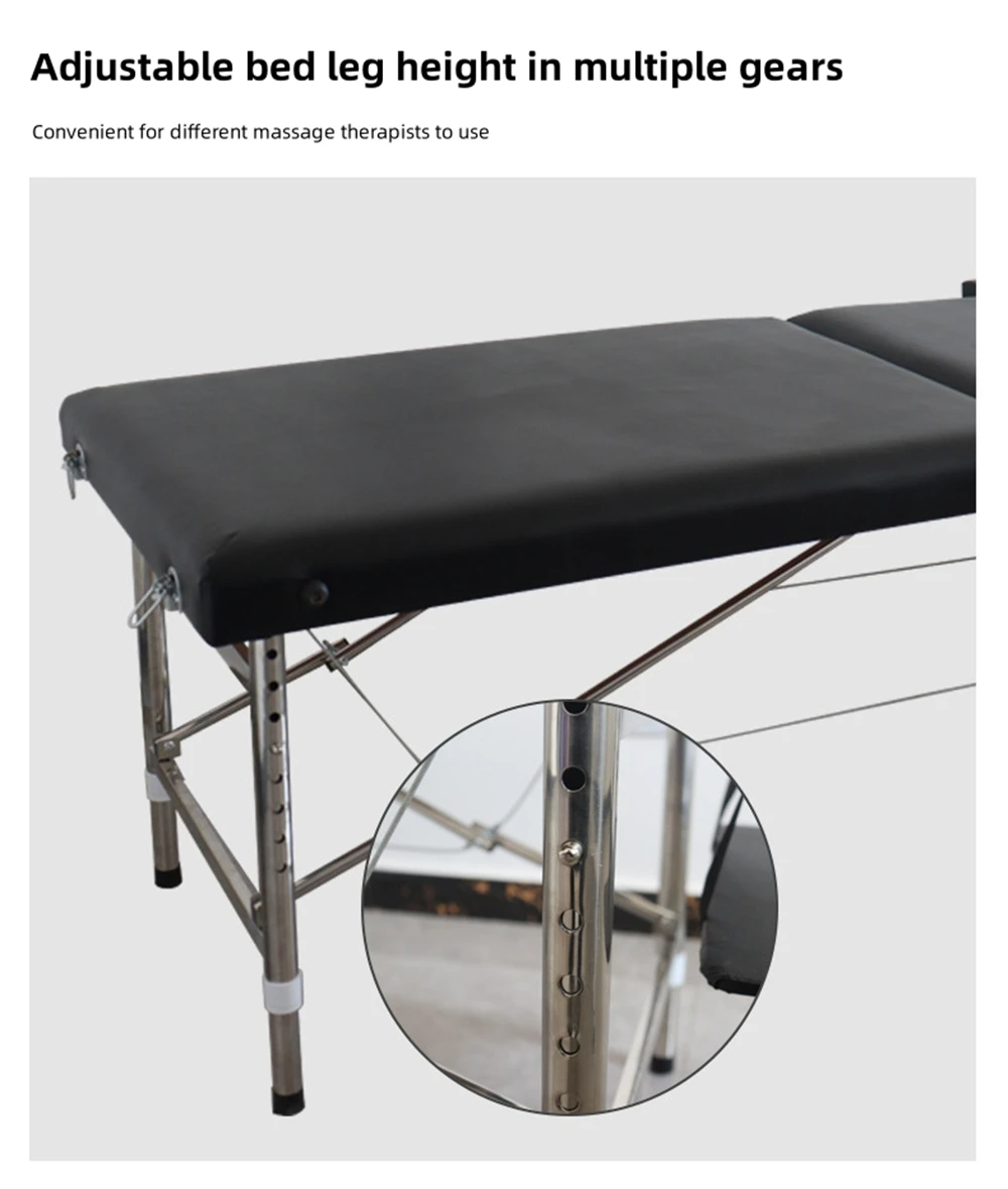 Folding Full Body Massage Table Adjustable Hight Metal Beauty Bed - Buy ...