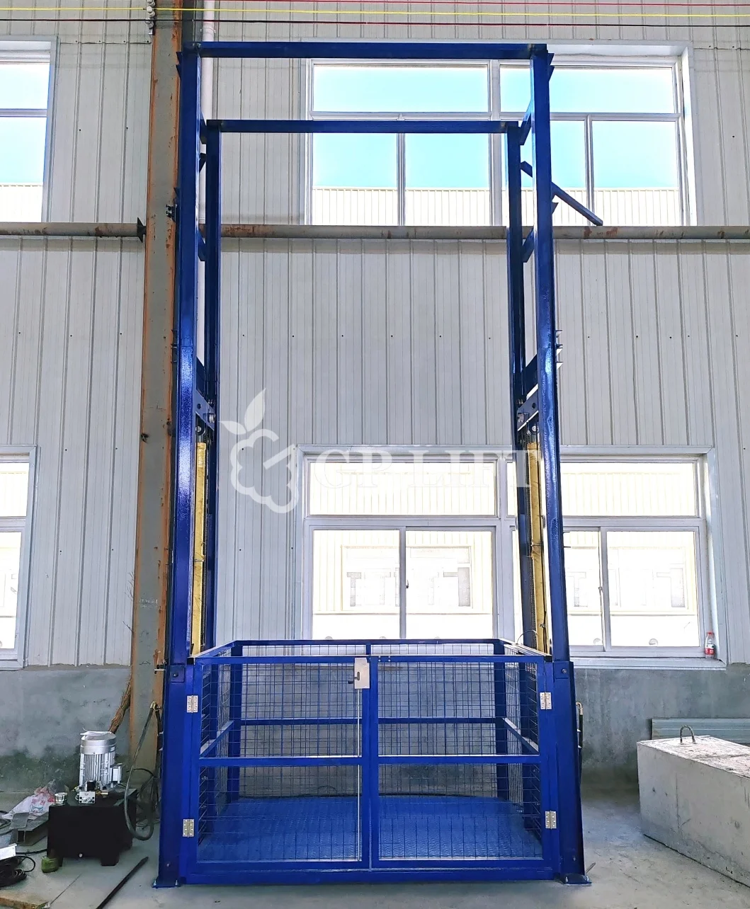 300kg-3t Load 3.5m-15m Height Wall Mounted Guide Rail Lift Platform ...