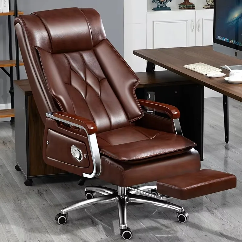 Reclining Ergonomic Big Officer Chairs High Back Leather Boss Office ...