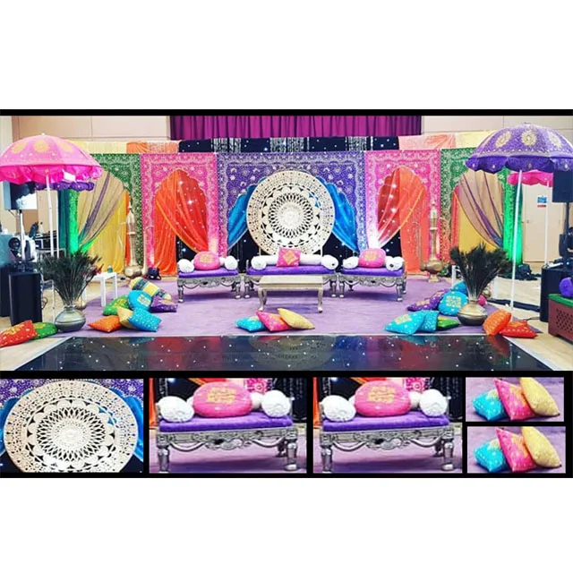 Colorful Arch Backdrop For Mehndi Ceremony Stylish Arch Backdrops ...