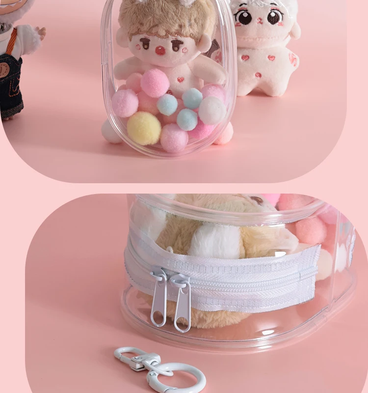 13cm PVC Doll Pouch Clear Luminous Blind Bag Clear Blind Box Bag With ...