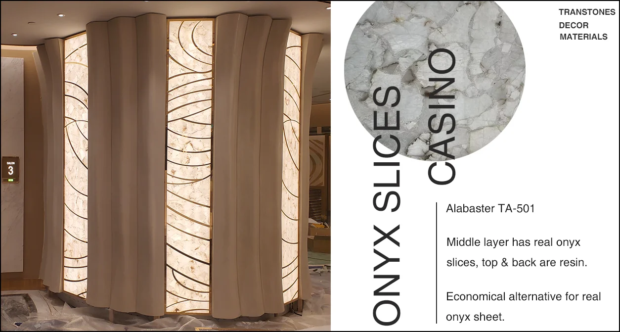 Translucent Alabaster Sheet LED Backing Touch Control Lumistone Wall ...