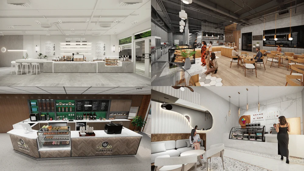 Modern Cafe Counter Design - Custom Coffee Bar Solutions