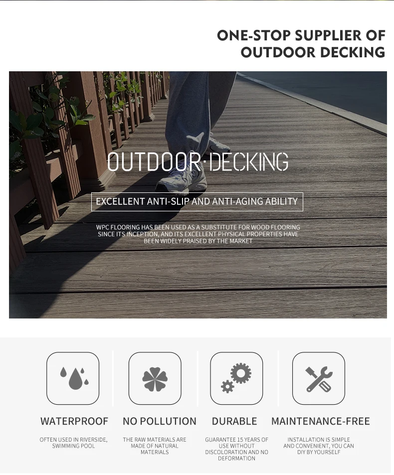 Modern Square Waterproof UV Resistant 5 Groove WPC Outdoor Cladding ...