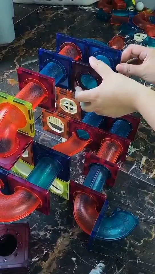 Diy Creative Construction Game Montessori Children Clear Magnet Puzzle ...