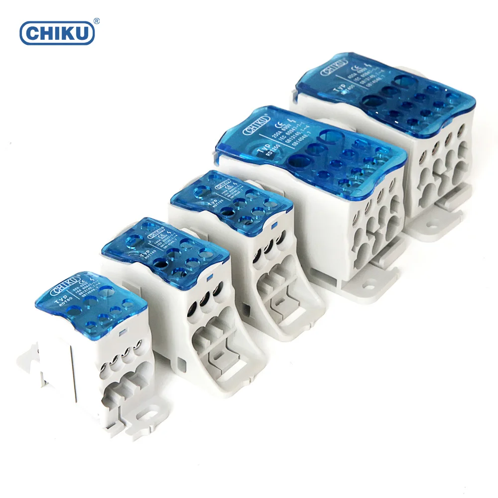 UKK 250A Brass Conductor Power Distribution Screw Terminal Blocks