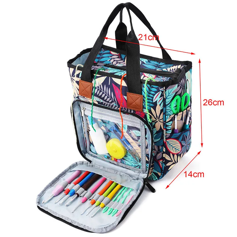 Hand Woven Crochet Yarn Blue Satchel Needle Yarn Thread Handbag Sweater ...