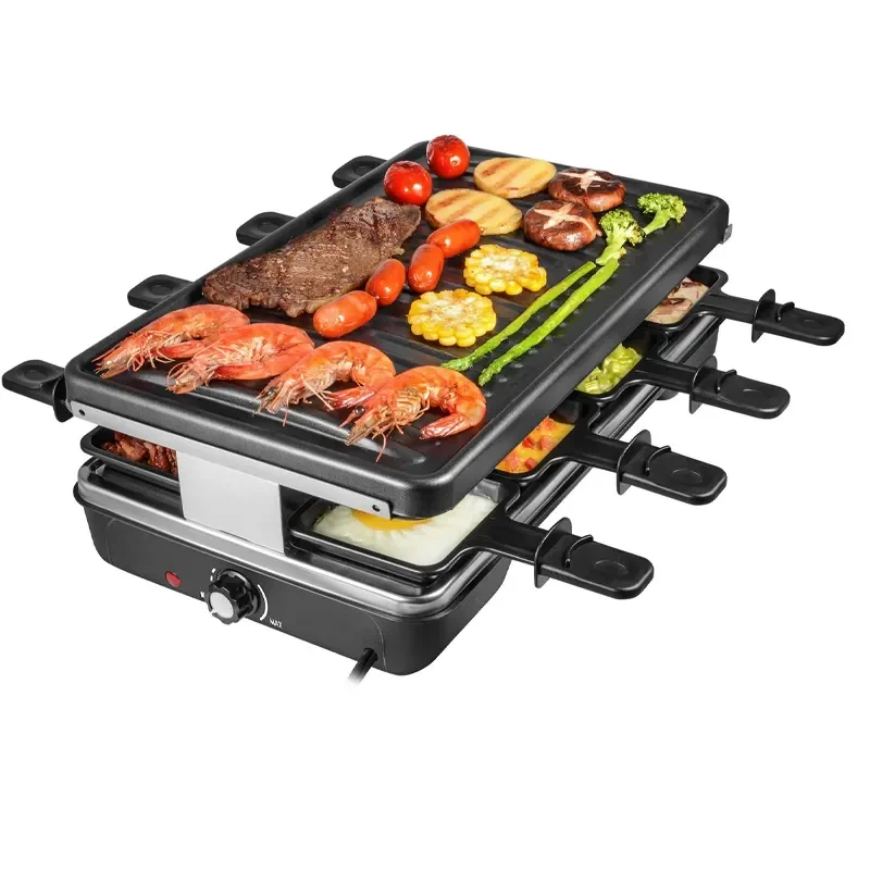 BBQ Grill 1500W Electric Raclette Grill for 6/8 Persons