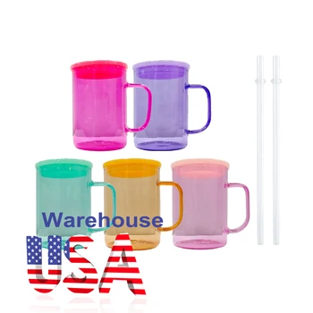 Usa Warehouse 17oz Sublimation Blanks Clear Cady Colorful Jelly Glass ...