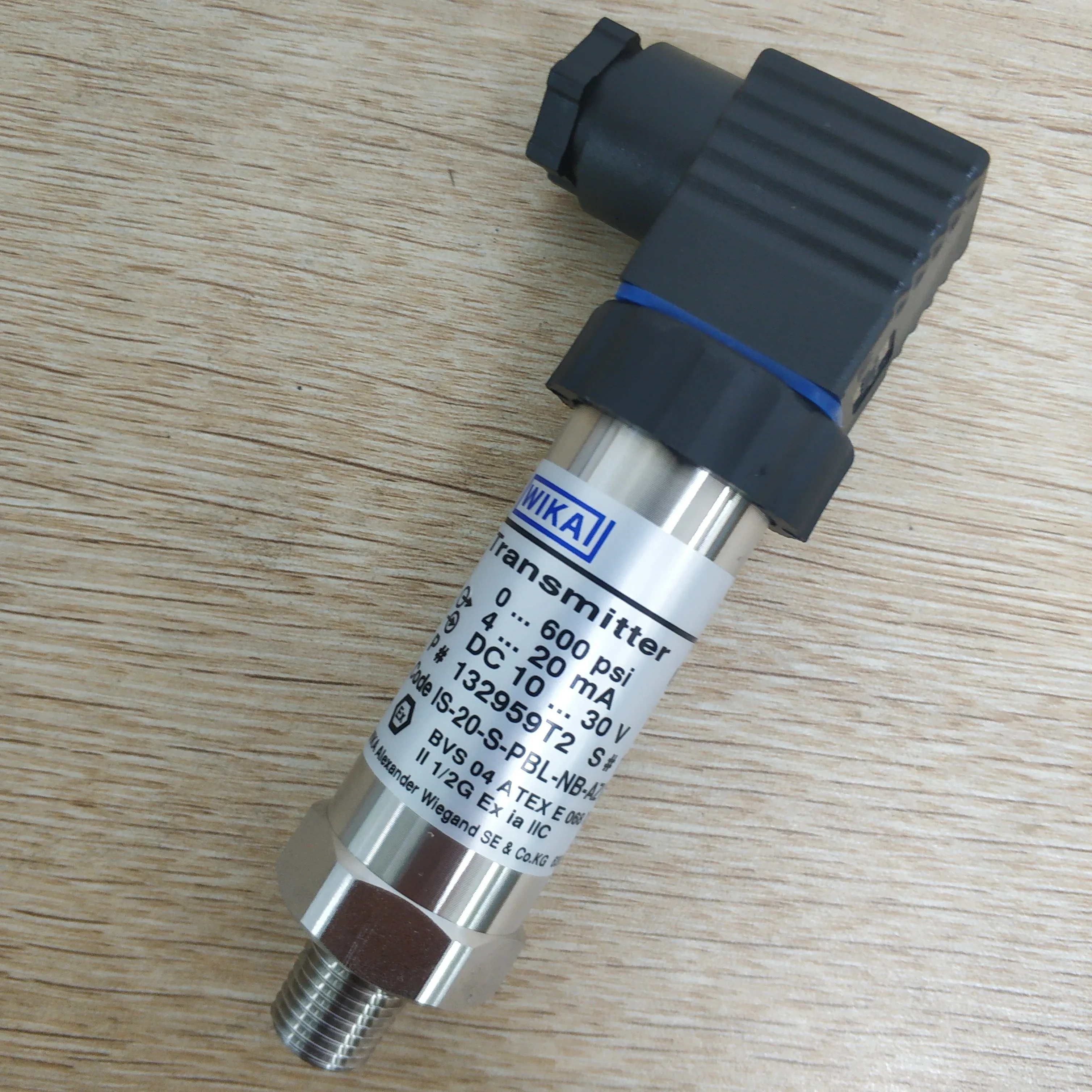 Wika Intrinsically Safe Pressure Transmitter Is-20-s 0-600psi 4-20ma ...