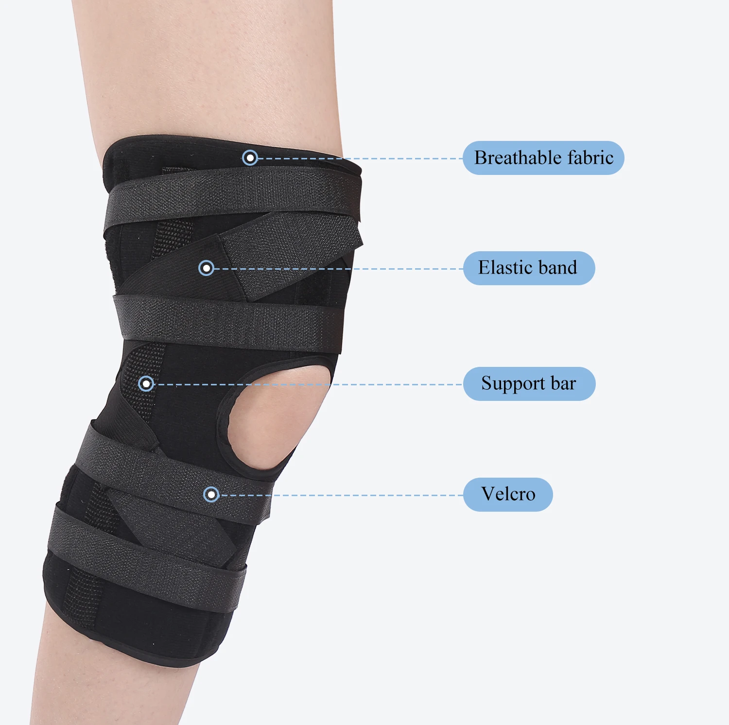 Medical Patellar Immobilizer Strap Fracture Knee Brace Adjustable ...