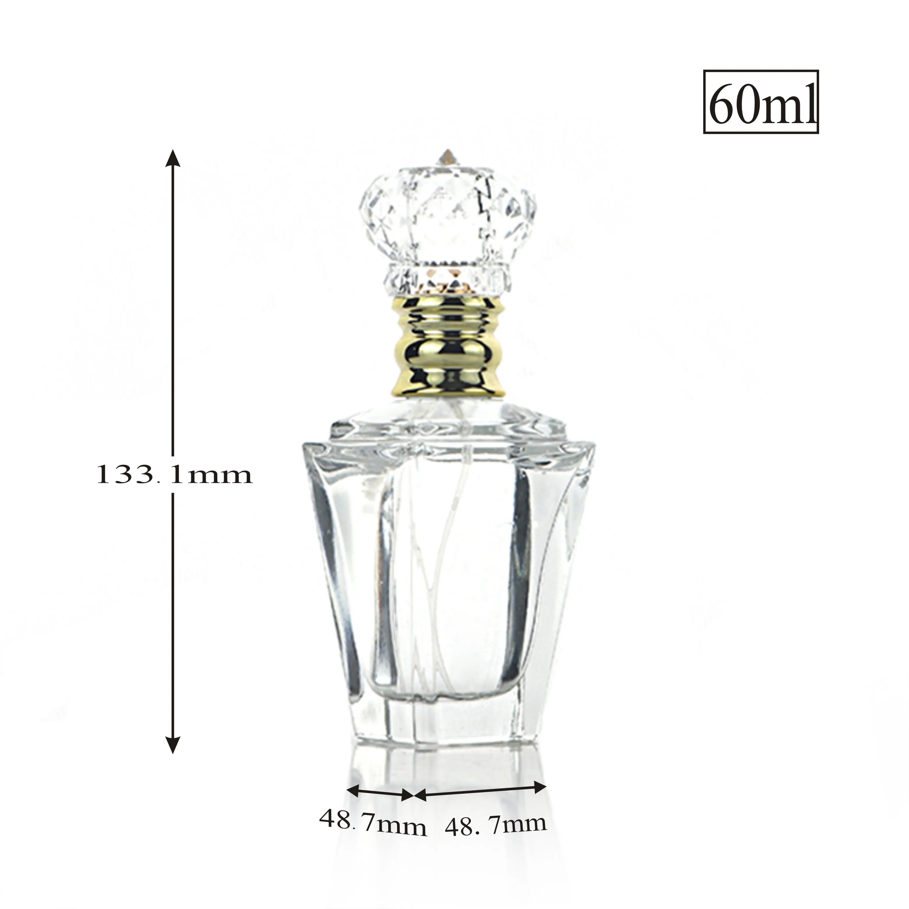 60ml Perfume Glass Bottle - Elegant Inverted Triangle