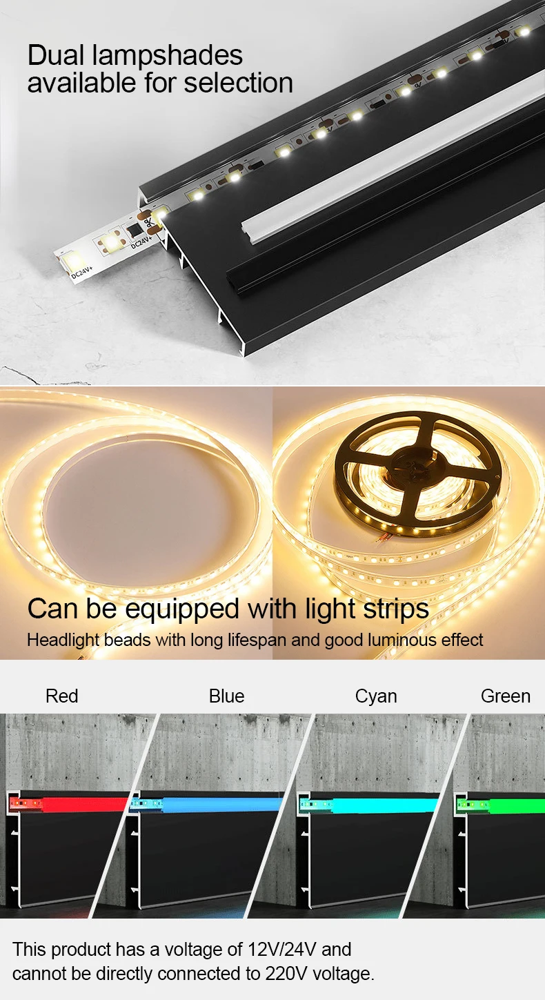 Aluminum Alloy Led Light Luminous Baseboard Foshan Building Materials ...