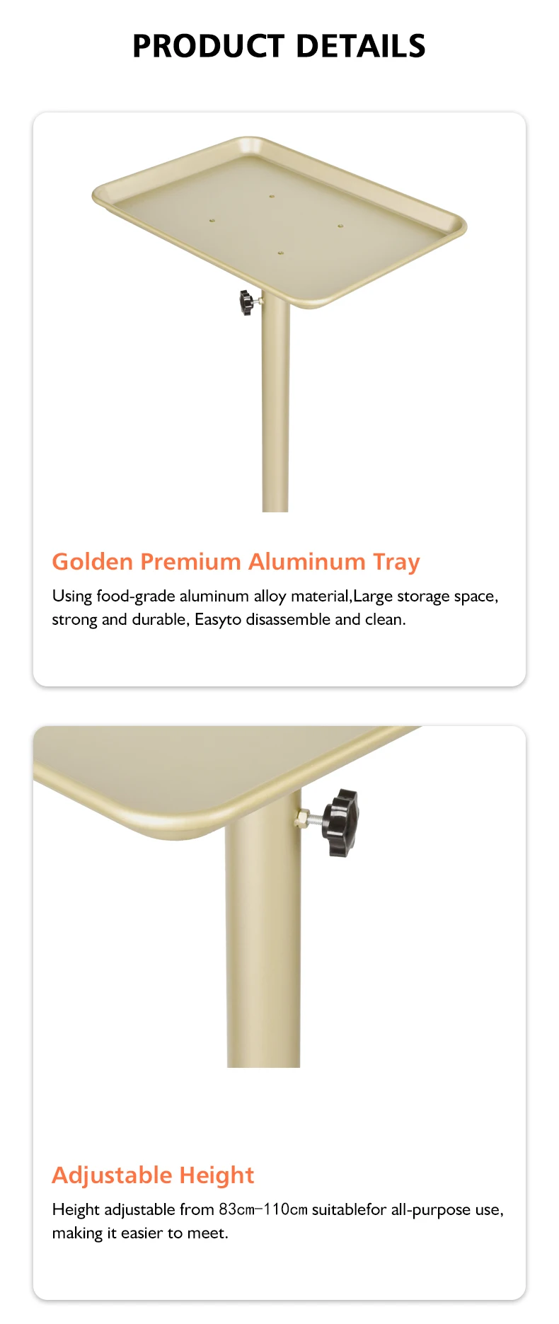 Hairdressing Trolley Tray with Wheels & Adjustable Height: 50 Pieces ...