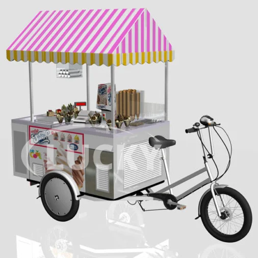 Mobile Popsicle Trolley Coffee Bike Tricycle Coffee Bicycle Ice Cream ...