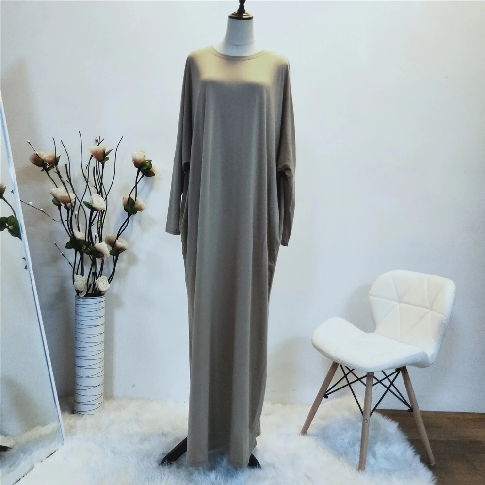 6200#modest Fashion Plain Simple Design Bat Sleeve Pray Maxi Casual ...