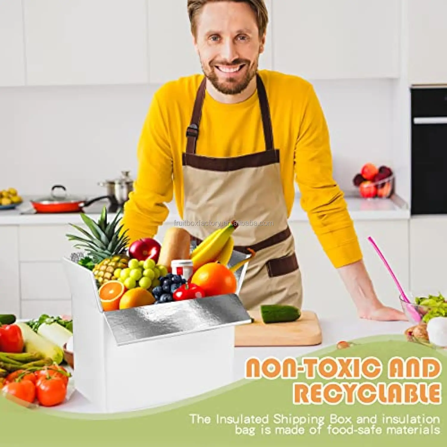 Custom Thermal Meat Frozen Food Packing Cardboard Double Insulated ...