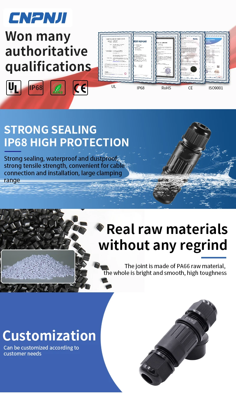 IP68 Weatherproof EPDM Rubber Sealing Insert Nylon PA66