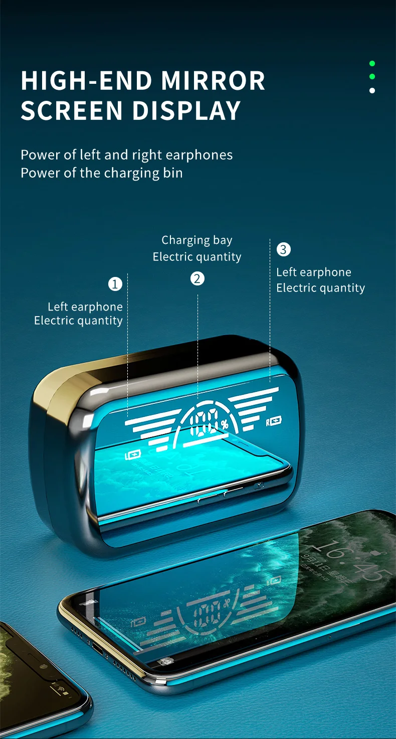 Original M66 Pro Tws 9d True Wireless Stereo Mirror Power Bank Bt5.3 ...