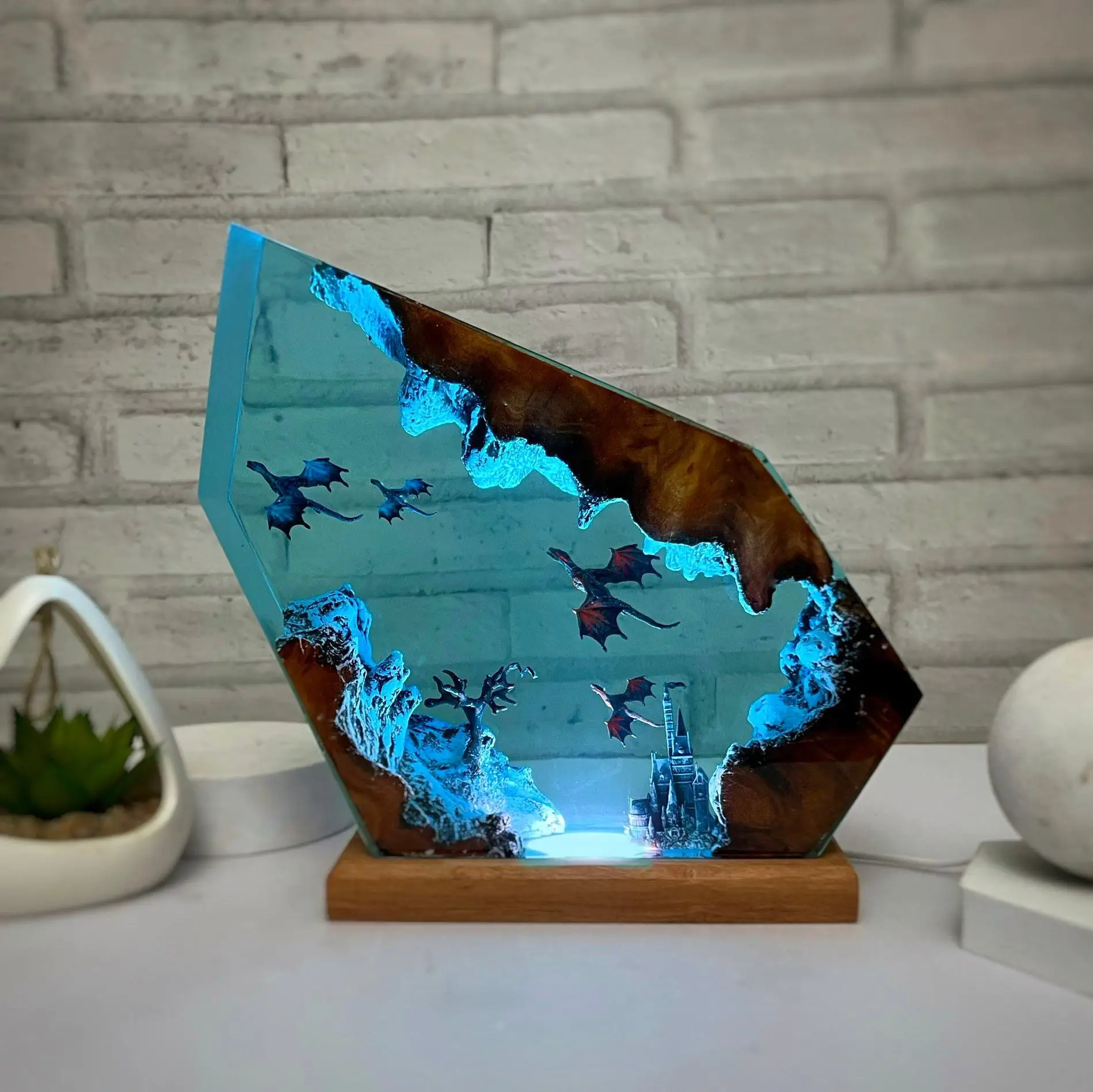 3D Dragon Resin Lamp, Game of Thrones Dragon Light, LED Dragon Night ...