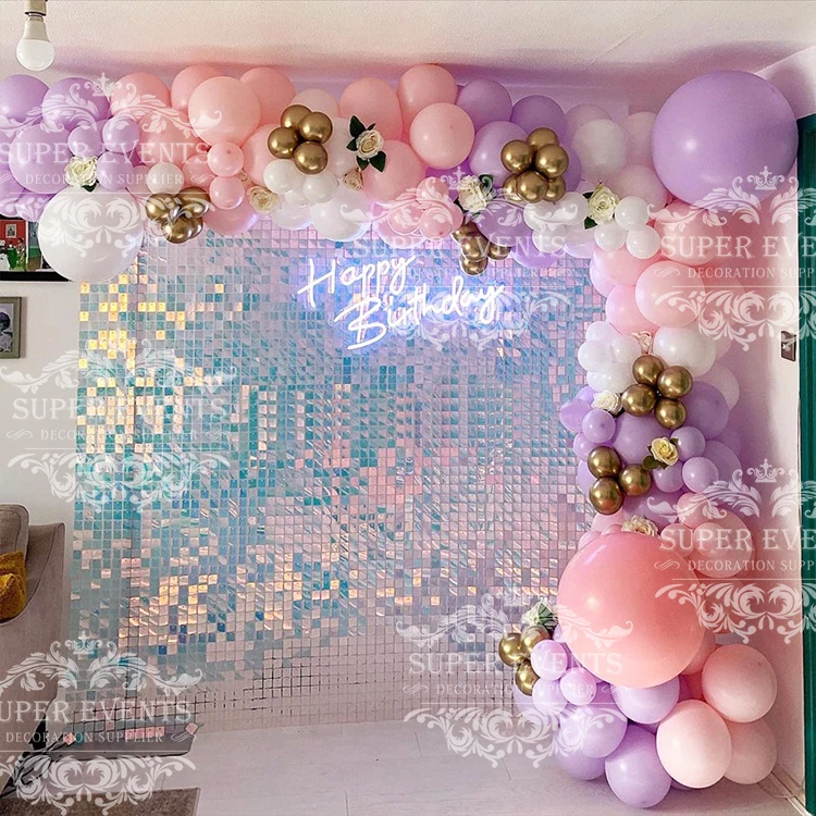 Iridescence Shimmer Sequin Wall Panel backdrop For Wedding Event ...