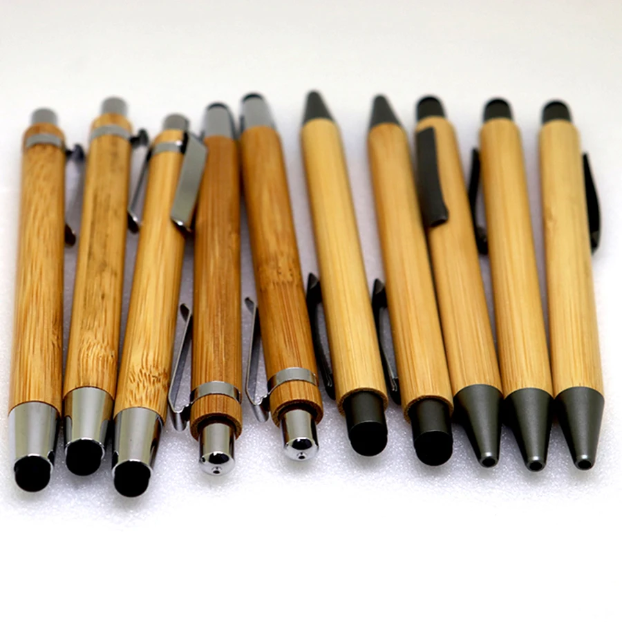 School Supplies Personalized Wooden Customized Eco Friendly Engraved Bamboo Ballpoint Pen With ...