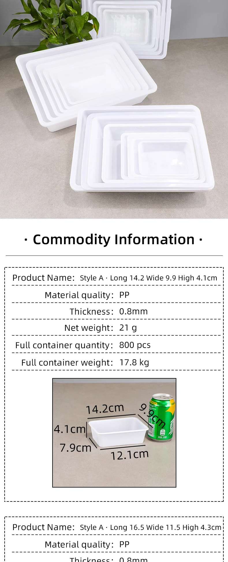 White Rectangular Plastic Storage Tray Fruit And Vegetable Uncovered ...