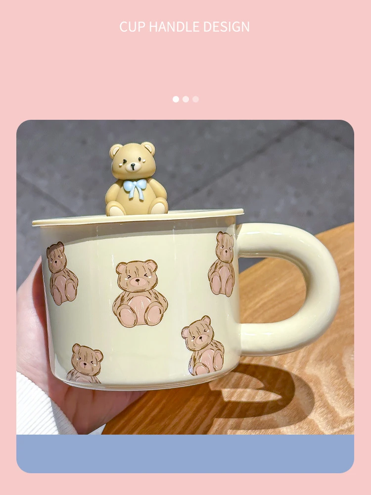 Creative Bear Espresso Ceramic Mugs With Lid| Alibaba.com