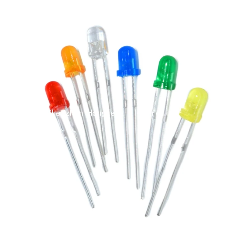 3mm Led Light Emitting Tube Red,Orange,Yellow,Green,Blue,White Color ...