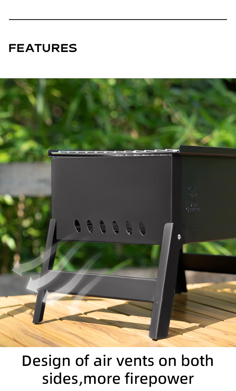 Qunature Foldable Portable Single Grill Outdoor Mini Miniature Carbon ...