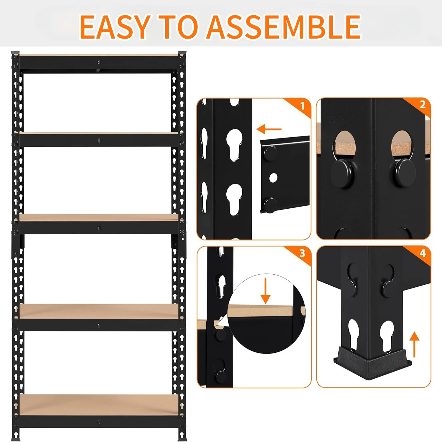 Heavy Duty Boltless Rivet Shelving Steel Shelf Racking Iron Storage ...