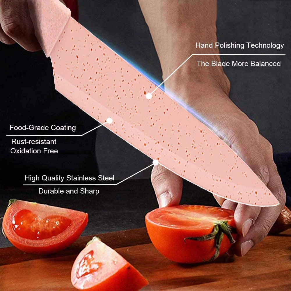 Wheat Straw Pastel Color Eco-Friendly Chef Knives Set 6 Pieces ...