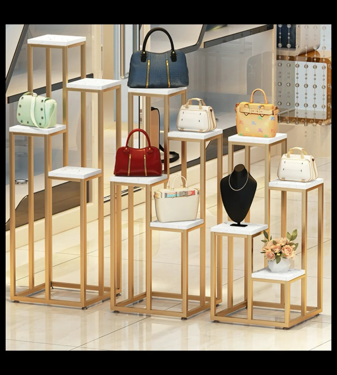 Kainice Bags Shop Interior Design Fixture Display Racks Handbag Retail ...