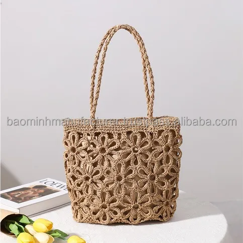 Shop Our Rattan Tote Bag with Leather Strap - Vintage Style