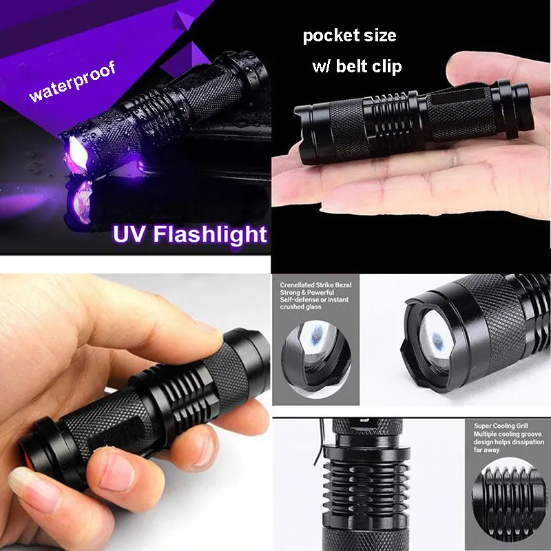 Uv Led Flashlight Mini Led Torch 395nm Blacklight Wavelength Violet ...