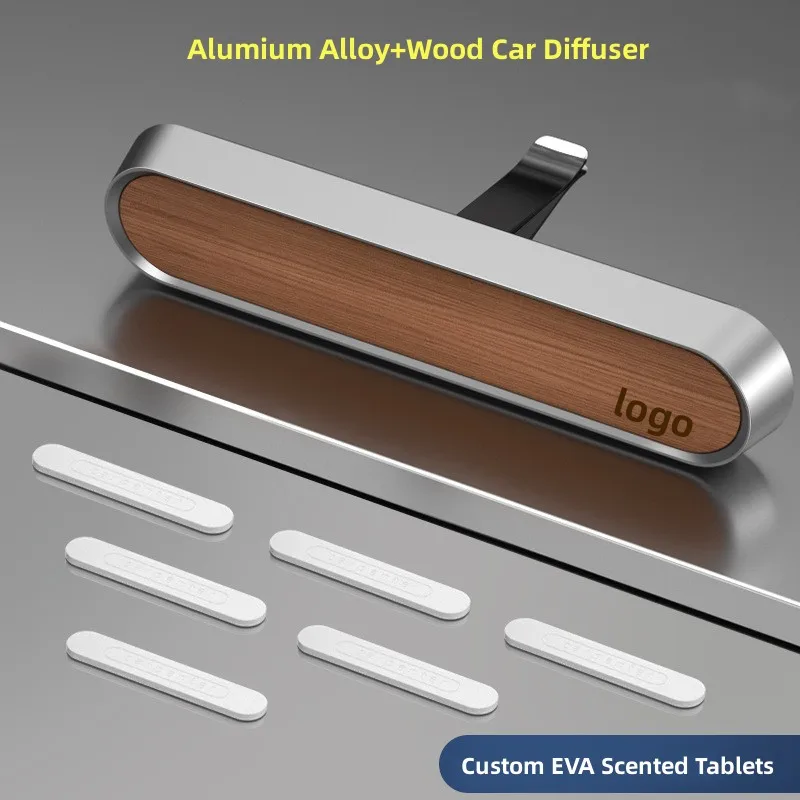Black Walnut Wood Perfume Car Diffuser Vent Clip Car Aroma Wood Round ...